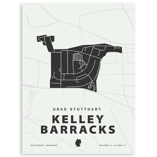 Home Base Maps - USAG Stuttgart - Kelley Barracks Map Print - Military ...
