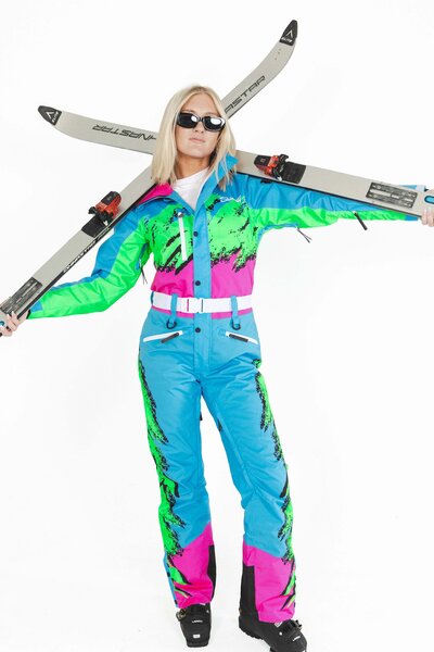 Shinesty - The Park Rat | Neon Spray Design Retro Women's One Piece Ski ...