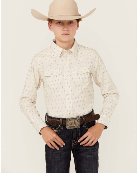 Cody James - Cody James Boys' Mirage Geo Print Long Sleeve Snap Western ...