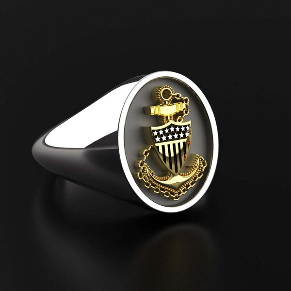 The Jewelry Republic - Premium USCG Chief Signet Ring - Military ...