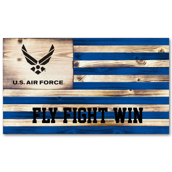 Air Force Gear - Air Force Wings Engraved Wooden Flag - Military ...