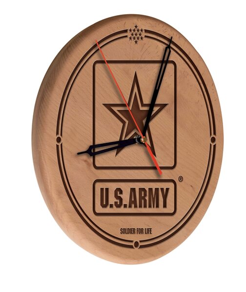 Army Gear - United States Army 13" Solid Wood Engraved Clock - Military ...