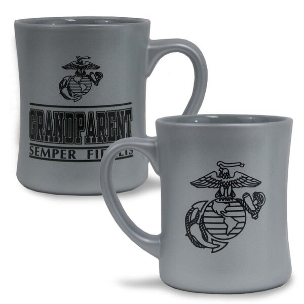 Marines Gear - Marine Grandparent 16oz MK Matte Mug (Silver) - Military & First Responder ...
