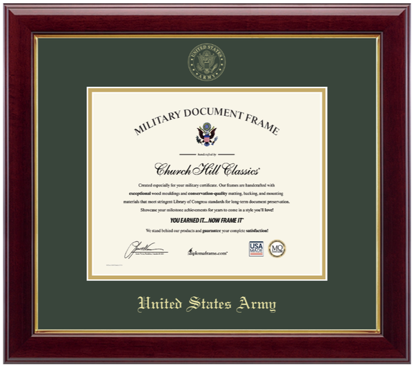 Army Gear - United States Army Gold Embossed Gallery Certificate Frame ...