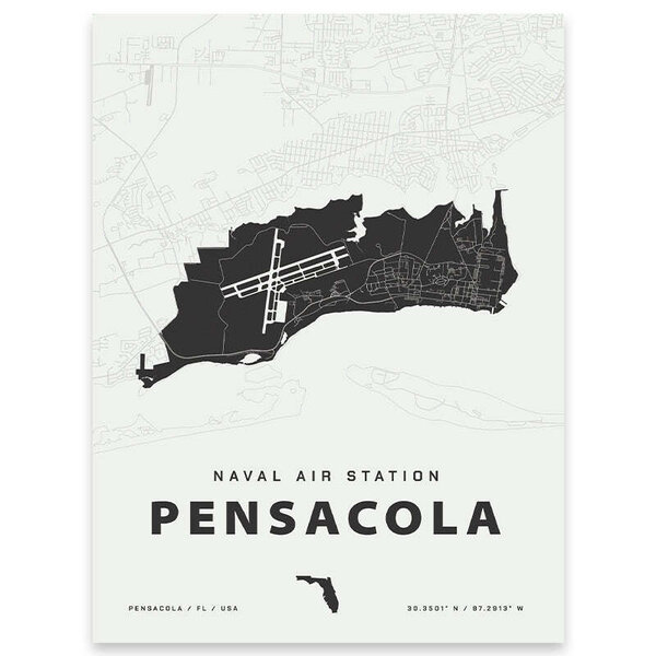 Home Base Maps - Naval Air Station Pensacola Map Print - Military ...