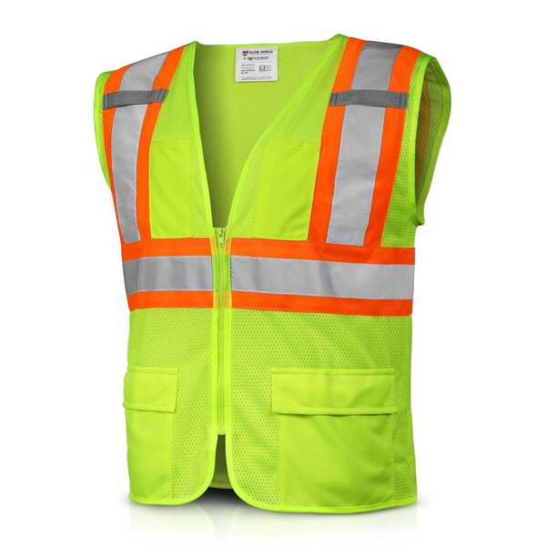 Glove Station - Class 2 ANSI Safety Vest - Hi-Viz Green - Military ...