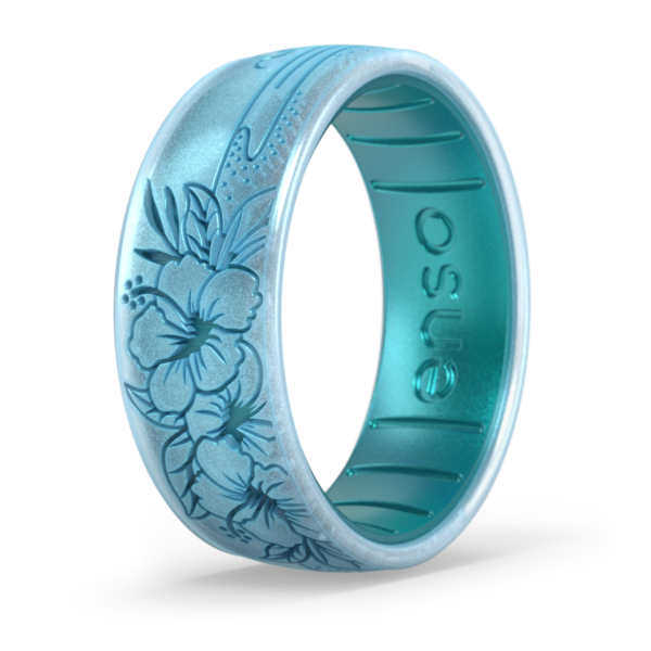 Enso Rings - Etched Coastal Silicone Ring - Hibiscus Beach - Military ...